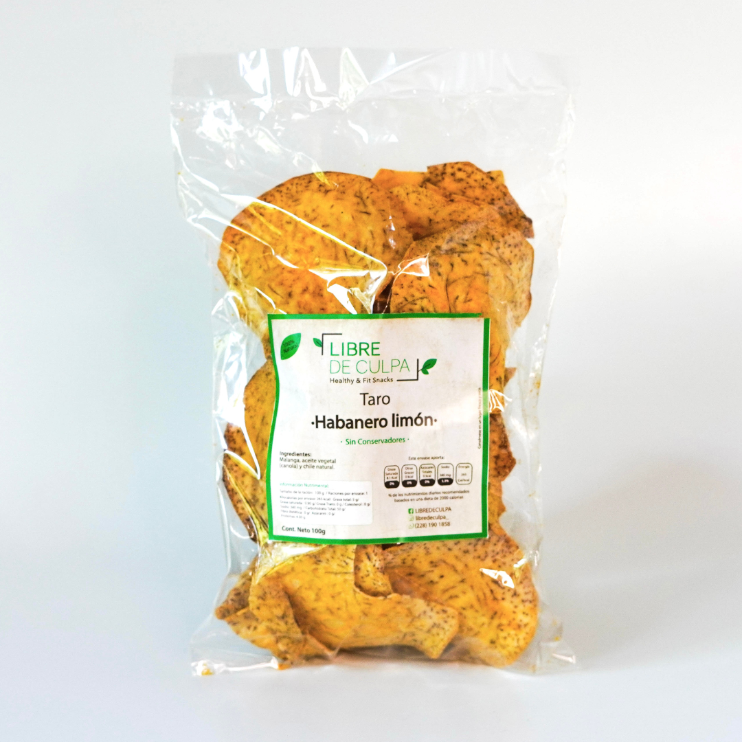 Chips de Taro Habanero Limón 50gr/100gr | Libre de Culpa